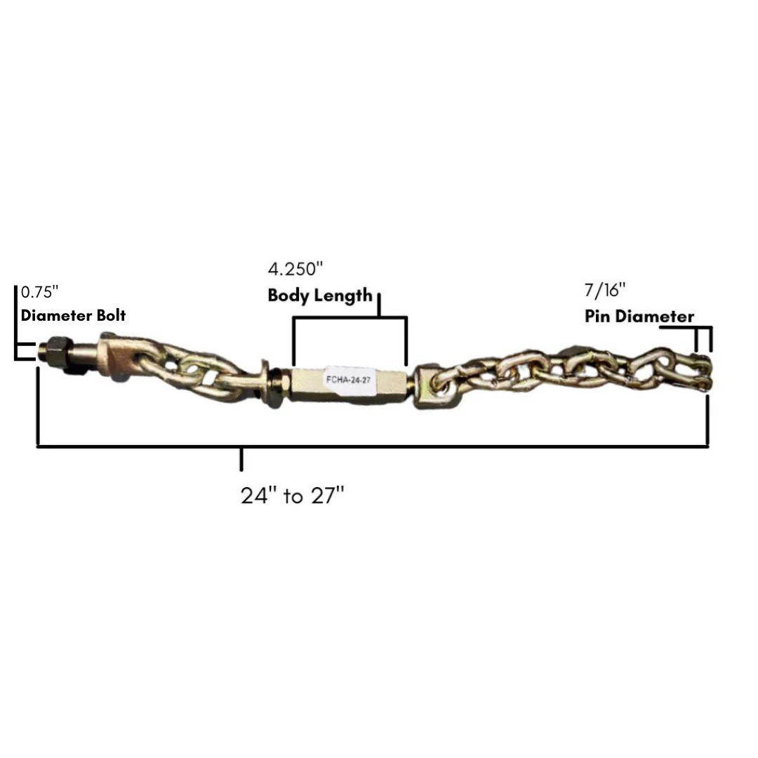 2 Universal 3 Three Point Hitch Chain Stabilizer Turnbuckle Sway Check ...