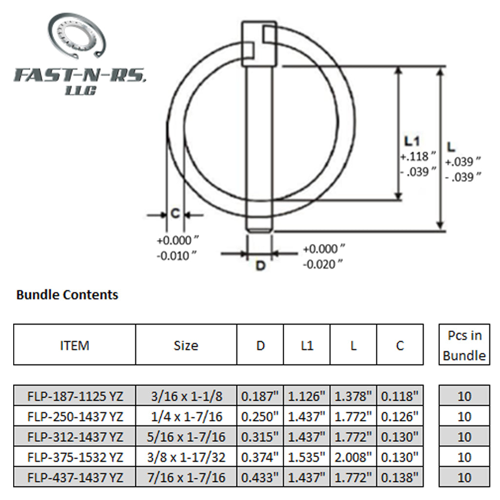 Lynch Pin Yellow Zinc Bundle | Fast-n-rs , LLC Texas